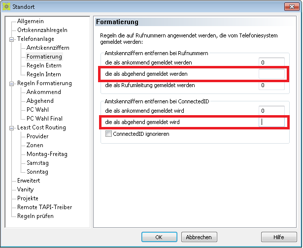 Bei Gesprächen wird die eigene Vorwahl vor die eigentliche Rufnummer ...